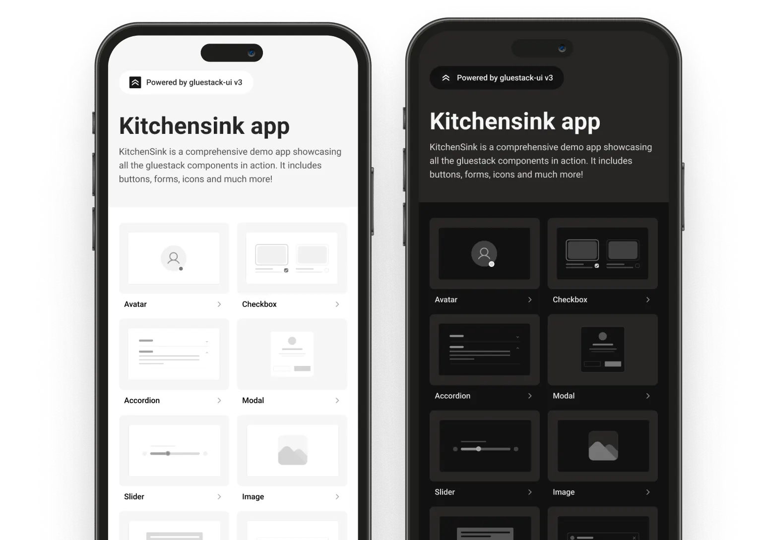 gluestack: React & React Native UI components library for Web & Mobile App